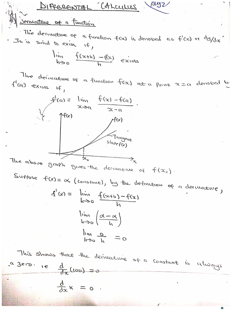 Differential Calculus Pdf