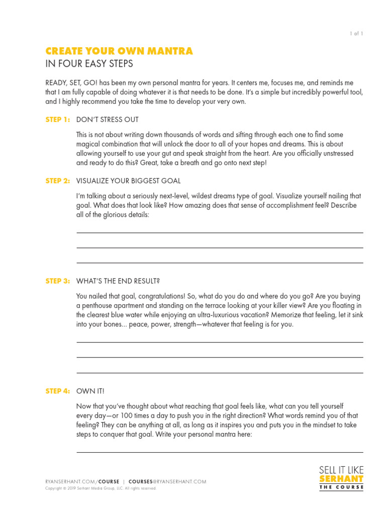 Create Your Personal Mantra in 4 Steps | PDF