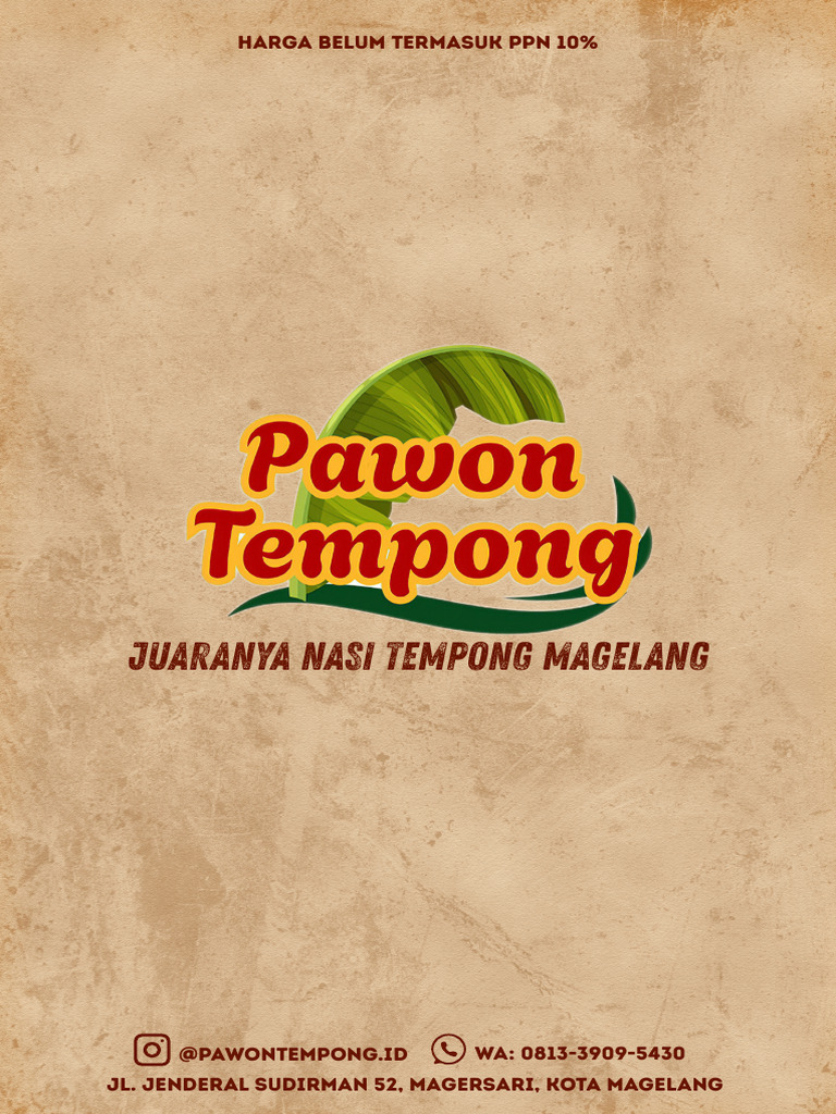 Menu Nasi Tempong Kota Magelang | PDF