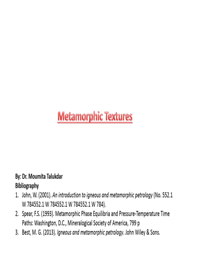 Metamorphic Textures MT-1 | PDF | Materials Science | Physical Sciences