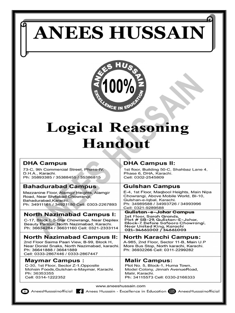Logical and Analytical Reasoning Exercises | PDF