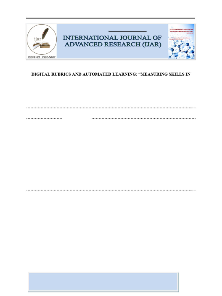 Digital Rubrics and Automated Learning: Measuring Skills in ...
