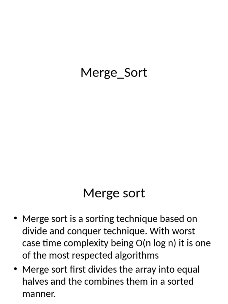 Merge Sort | PDF