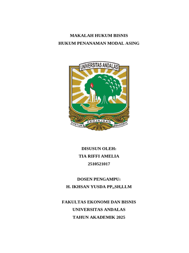 Hukum Penanaman Modal Asing di Indonesia | PDF
