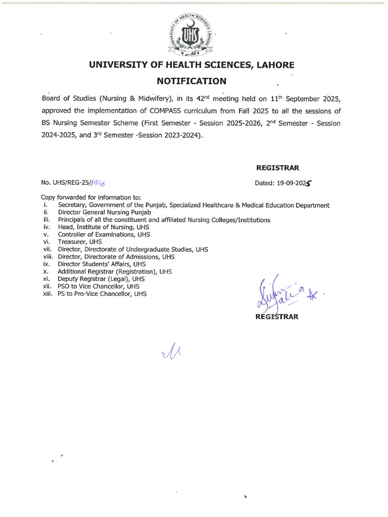 Notification Implementation of Compass-M Curriculum | PDF