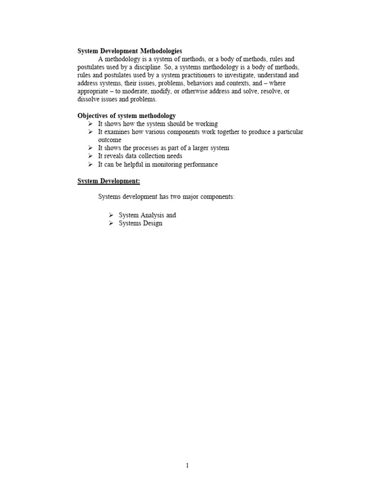 System Development Methodologies Overview | PDF | Unified Modeling ...