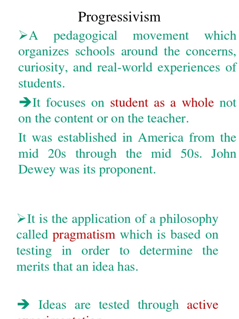 Progressivism: Student As A Whole | PDF