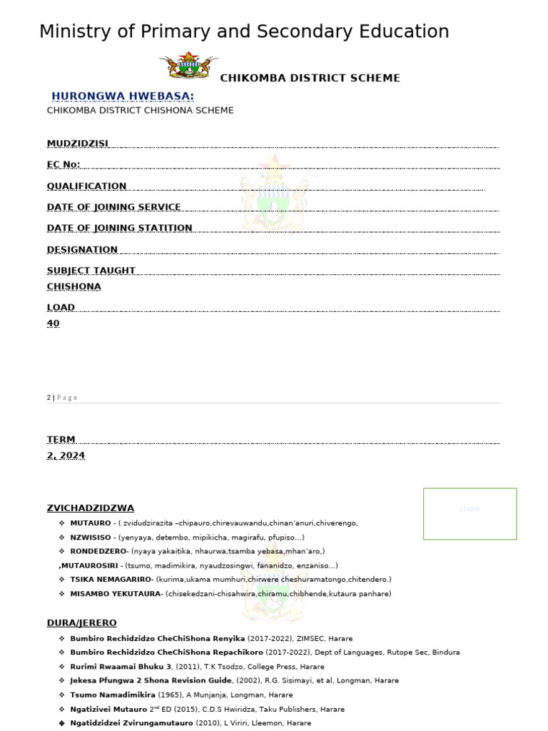 Chikomba District ChiShona Curriculum | PDF | Languages | Foreign ...