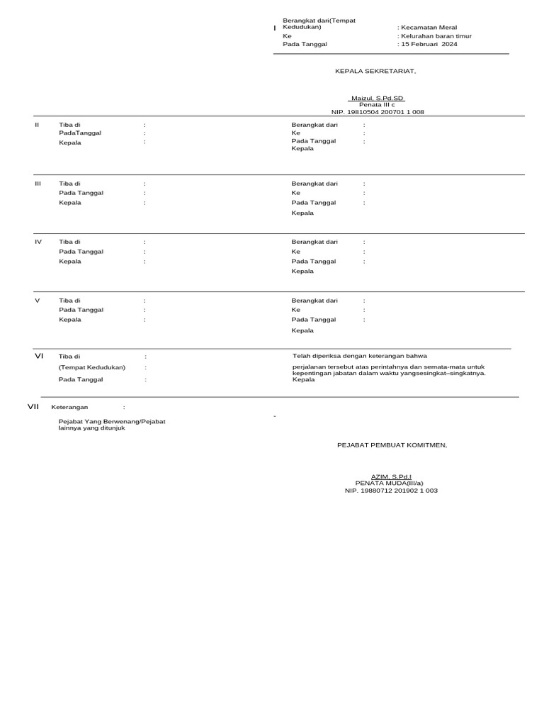 Lembar Visum Dan SPD 2 (15) Oke | PDF