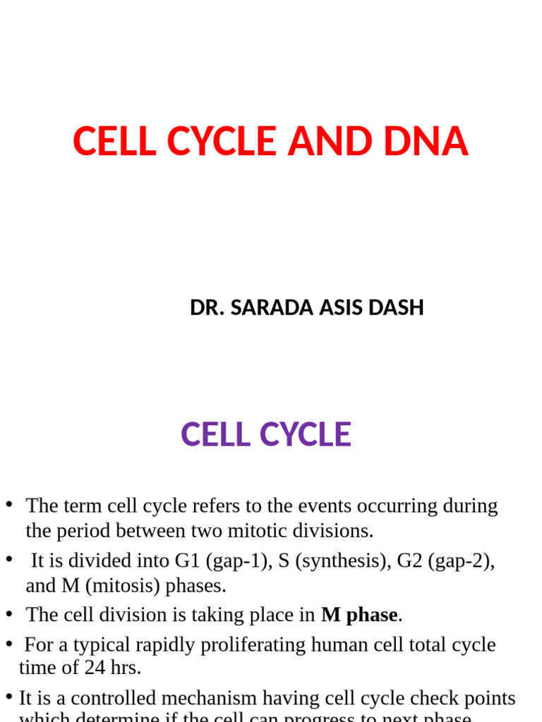 Cell Cycle and Dna Structure For Mbbs Part1 | PDF | Cell Cycle | Dna