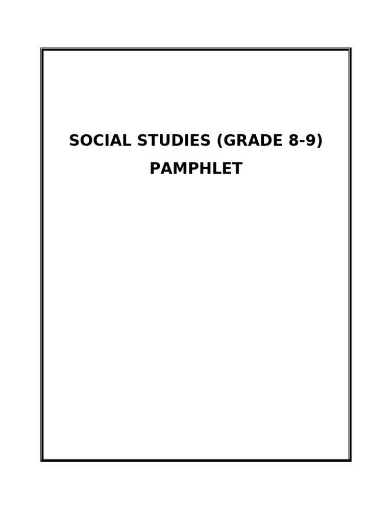 Social Studies Pamphlet Grade 9 2017-1 | PDF | Agriculture | Elections