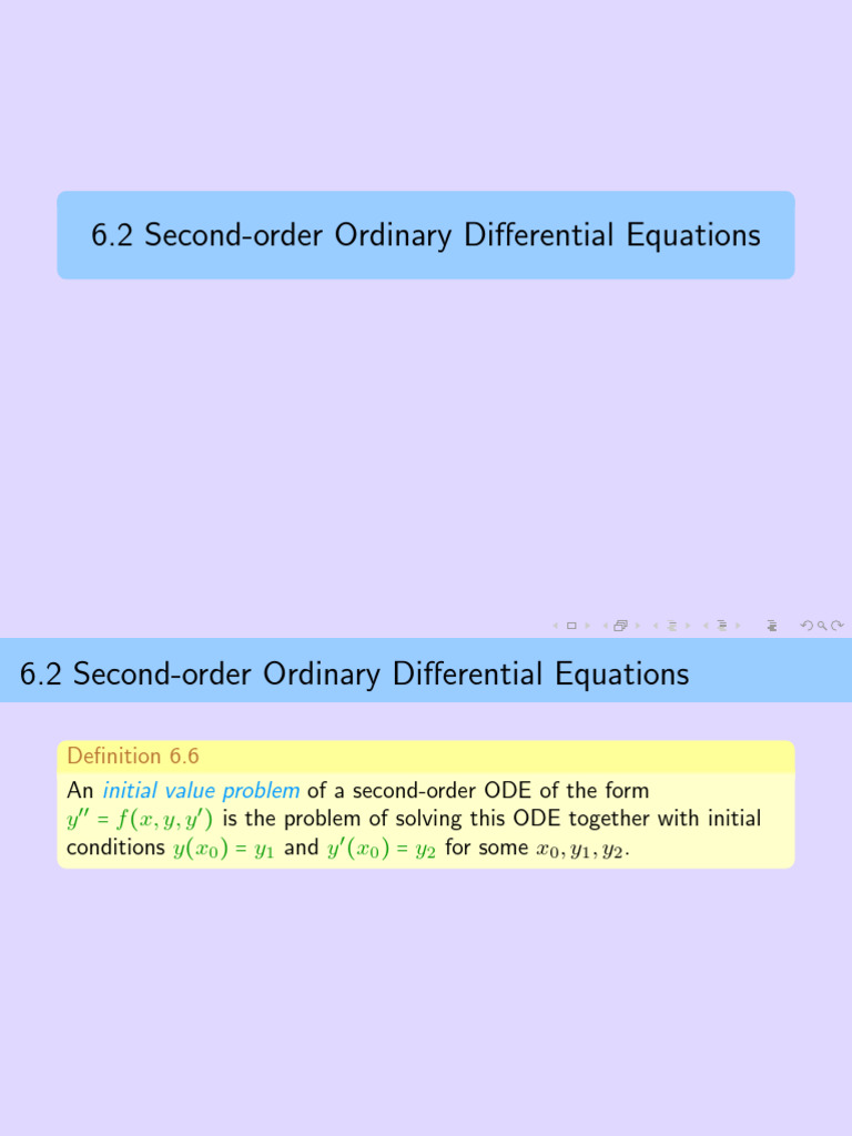 Second Order Differential Equations - Math 1013 | PDF | Differential Equations | Ordinary ...