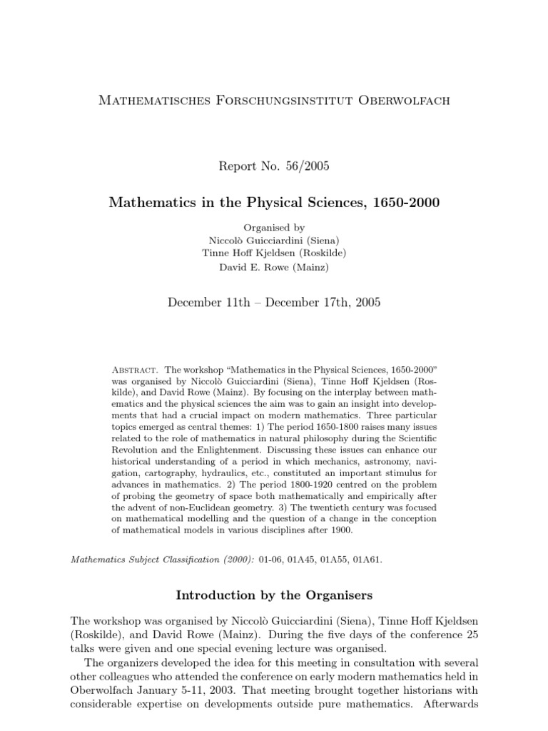 Oberwolfach | PDF | Teaching Mathematics | Geometry