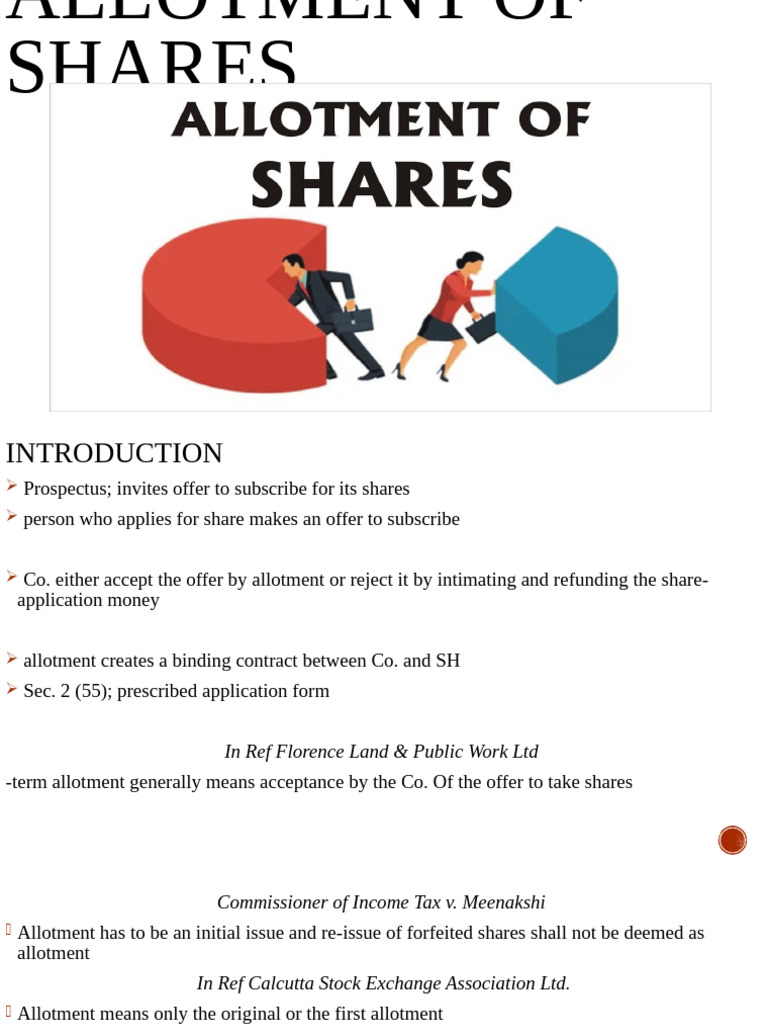 Allotment of Shares: Key Regulations and Guidelines | PDF | Fraud ...