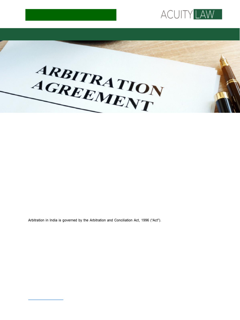FAQs on Arbitration in India | PDF | Arbitral Tribunal | Arbitration
