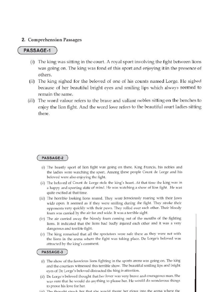 The Glove and The Lions | PDF