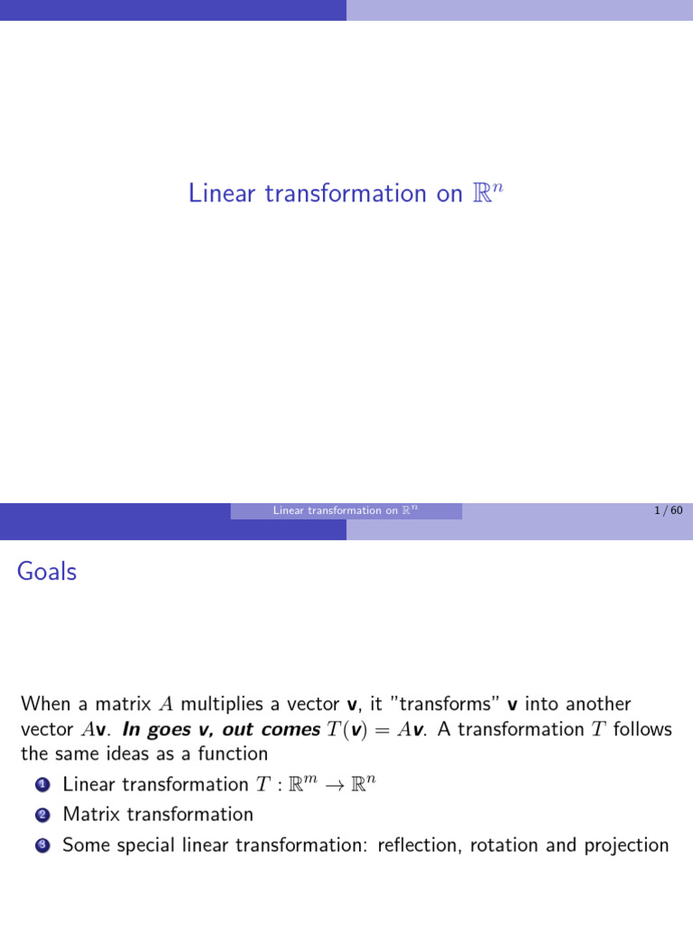Linear Transformation | PDF | Linear Map | Matrix (Mathematics)