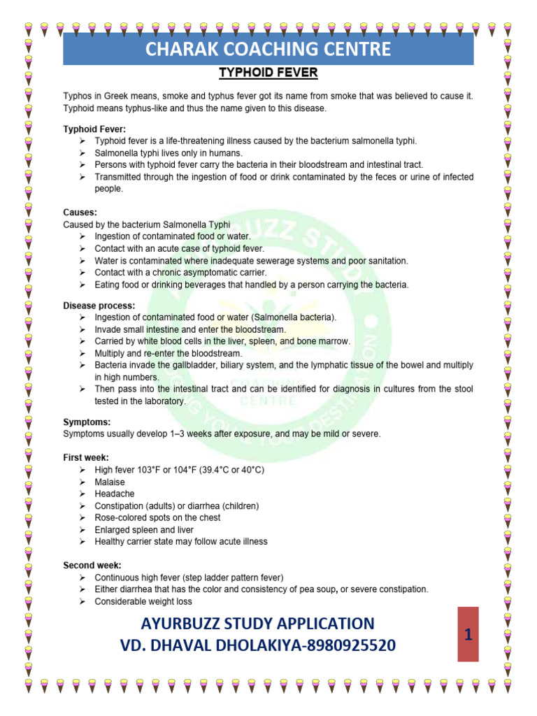 Fever Types-Cbdc Batch Material by Dhaval Sir | PDF | Meningitis | Pneumonia