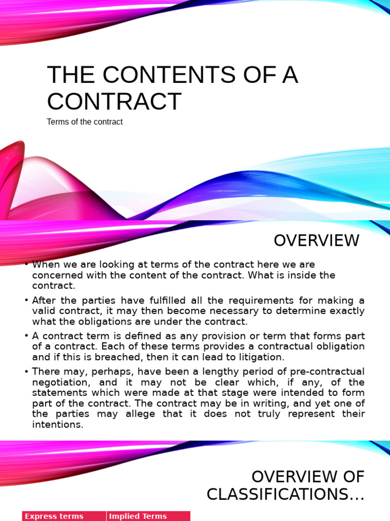 Understanding Contract Terms and Obligations | PDF | Private Law ...
