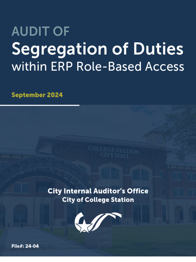 24 04 Segregation of Duties Within Erp Role Based Access | PDF | Audit ...