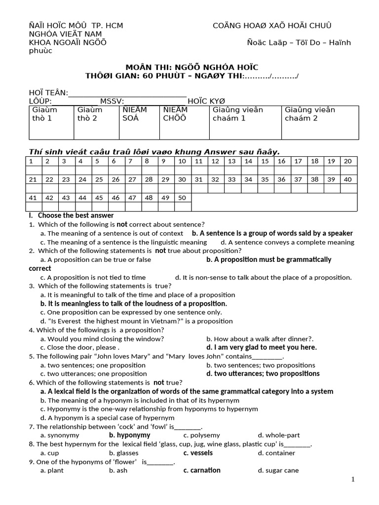 Ä - Á - Thi Máº U Semantics | PDF | Human Communication | Language Mechanics