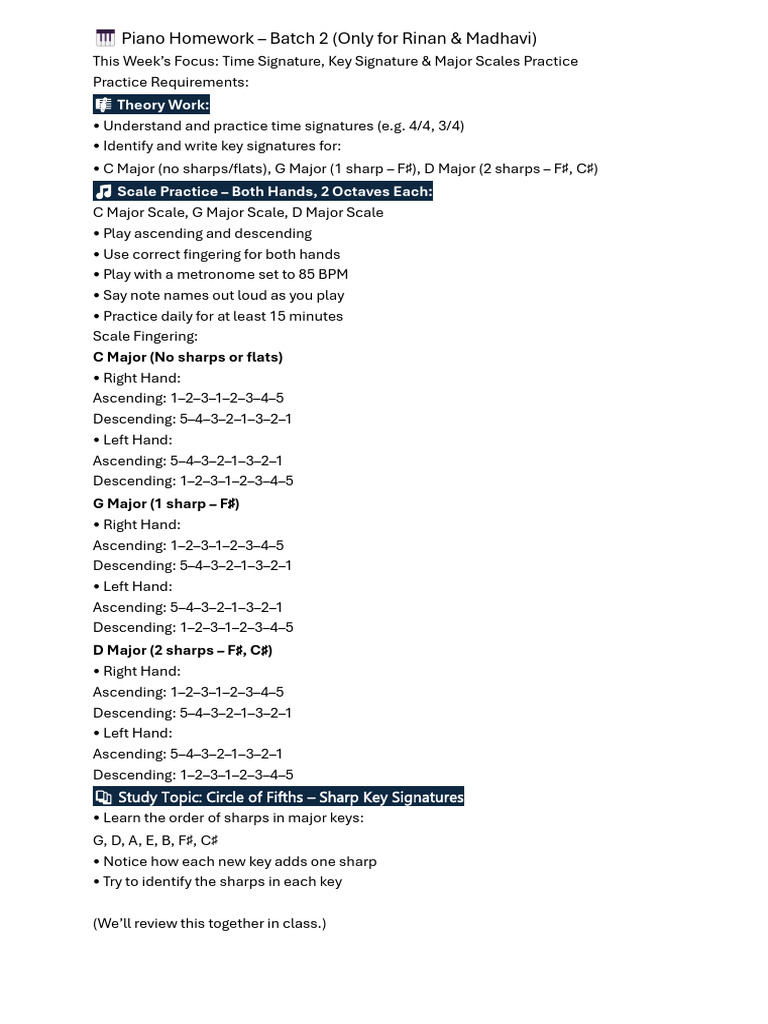 Keyboard Homework - Batch 2 (MR) | PDF