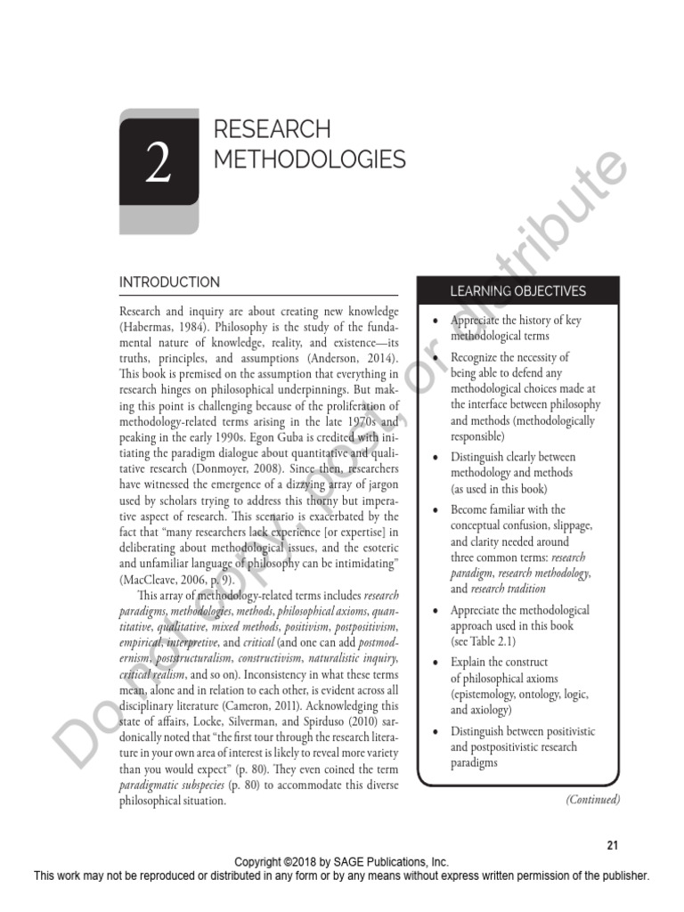 Chapter 2 Research Methodologies | PDF | Methodology | Knowledge