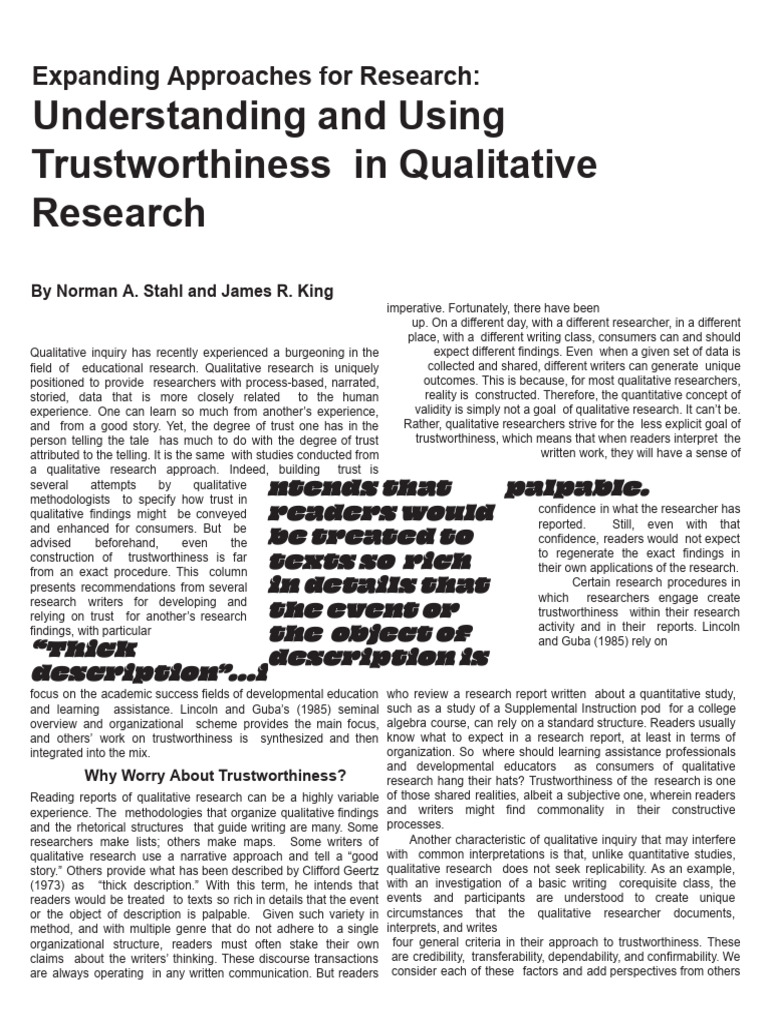 Trustworthiness in Qualitative Research | PDF | Qualitative Research ...