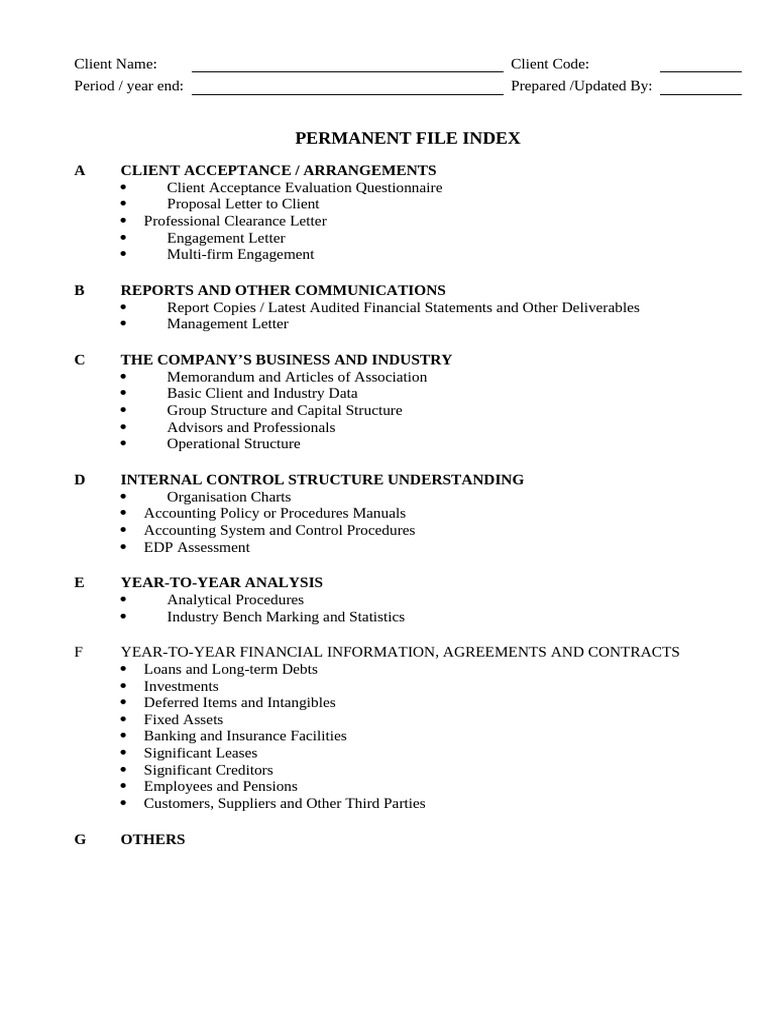 PAF - Permanent File Index | PDF