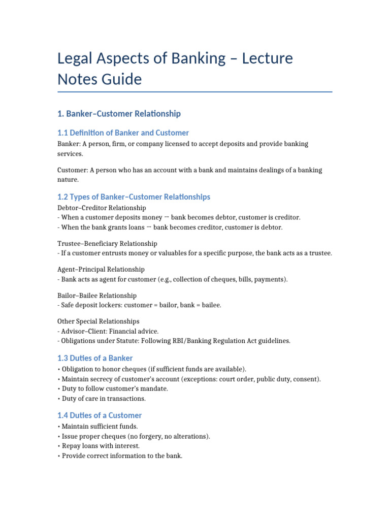 Legal Aspects of Banking Notes | PDF | Negotiable Instrument | Cheque