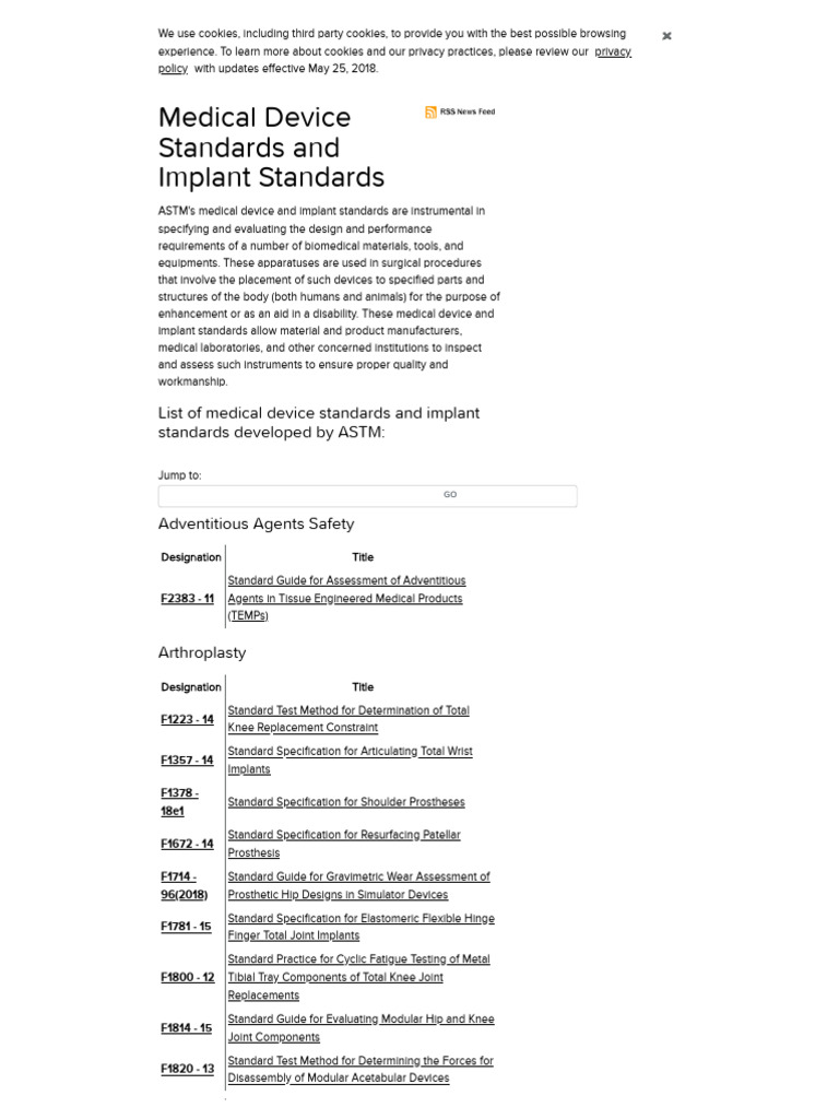 ASTM Medical Device Standards Overview | PDF | Prosthesis | Medical Device