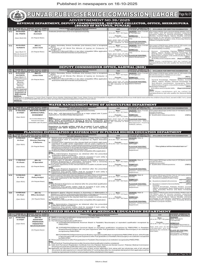 Advt No-39-2025 16-10-2025 X7 Version | PDF | Doctor Of Medicine