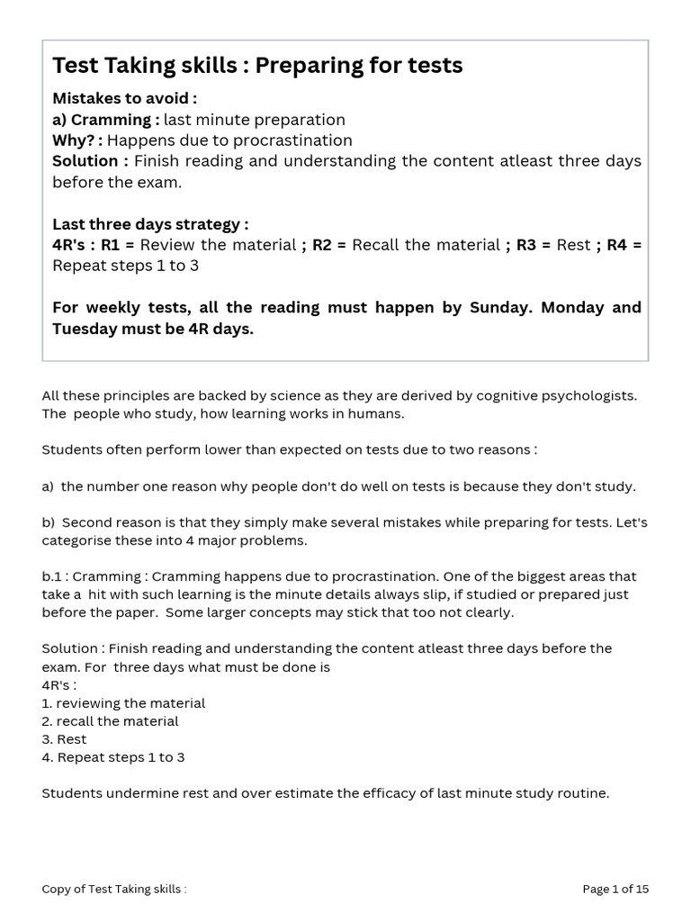 Test Taking Skills - 20250925 - 191115 - 0000 | PDF | Memory | Dehydration