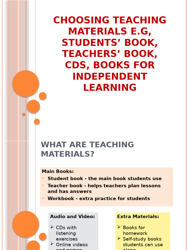 Lesson 2. Choosing Teaching Materials e | PDF | Teachers | Human ...