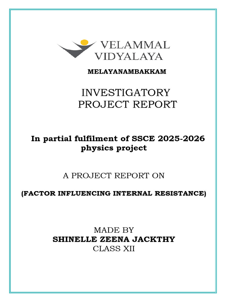 Internal Resistance Factors Project Report | PDF