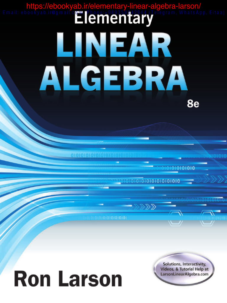 Sample - Elementary Linear Algebra 8th Edition Ron Larson | PDF | Determinant | Matrix (Mathematics)