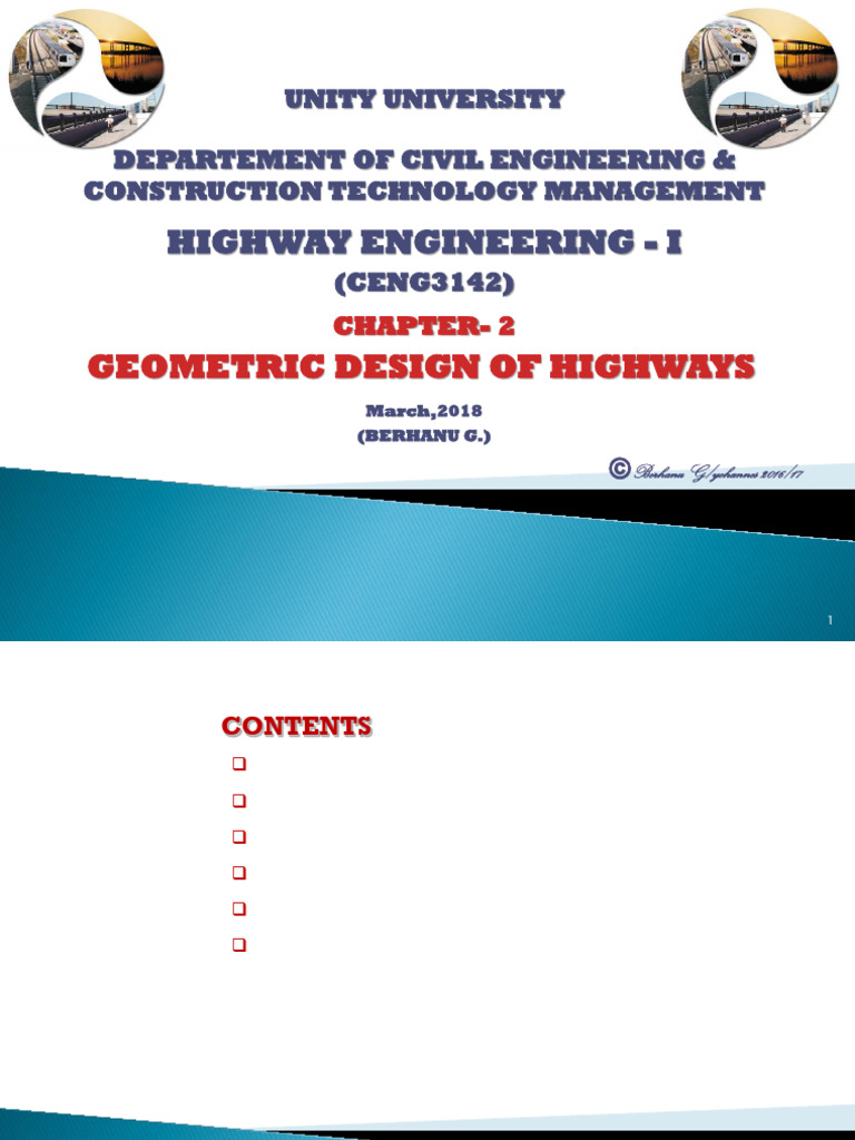 ch-2 Geometric Design of Highways (2) | PDF | Road | Traffic