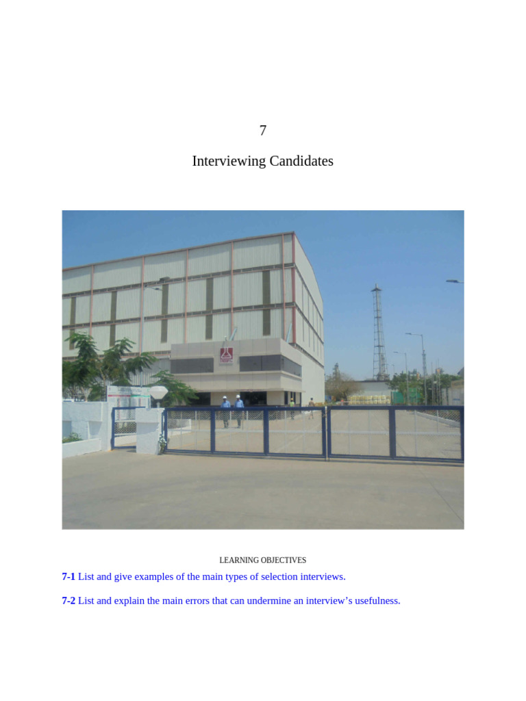 Only CHP 7 HRM Book | PDF | Job Interview | Interview