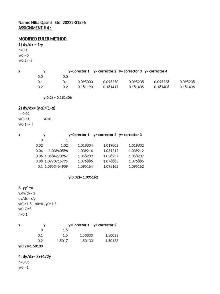 Numerical Analysis Excel | PDF