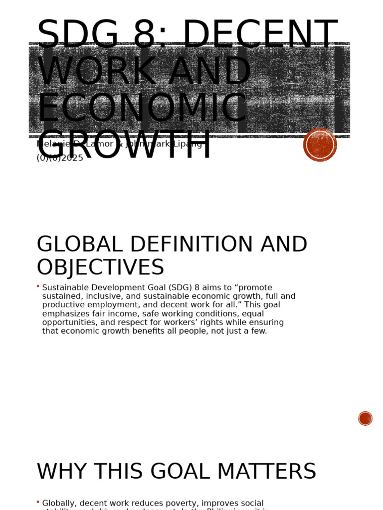 SDG 8: Decent Work in the Philippines | PDF | Cost Of Living | Employment