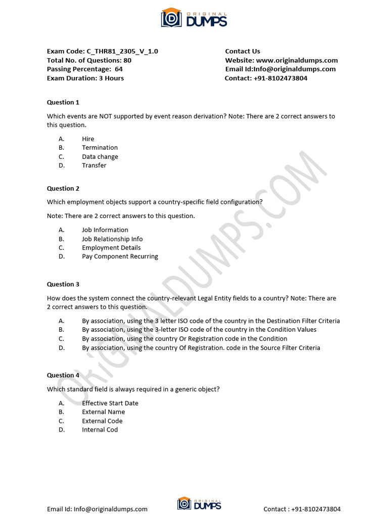 C THR81 2305 (1) Without Answer | PDF | Employment | Information