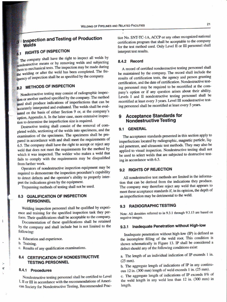 Api 1104 2010 29 | Download Free PDF | Nondestructive Testing | Tests