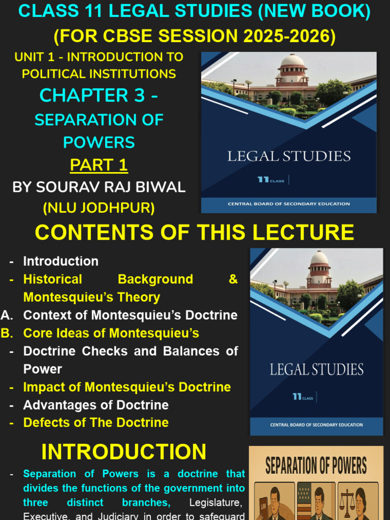 Separation of Powers Explained: Montesquieu | PDF | Separation Of ...