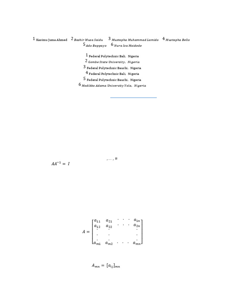 Inverse Method for N x N Matrices | PDF | Matrix (Mathematics ...