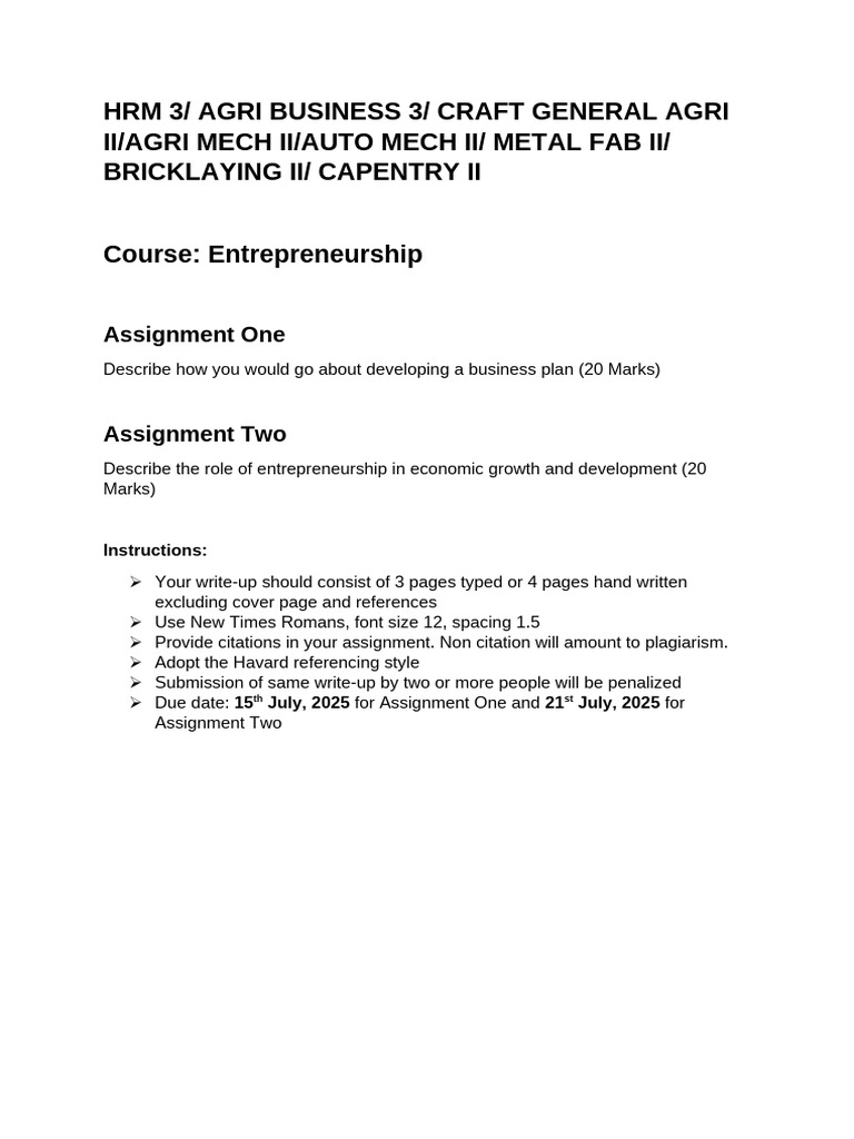 Entrep Assignments Marking Key | PDF | Entrepreneurship | Marketing