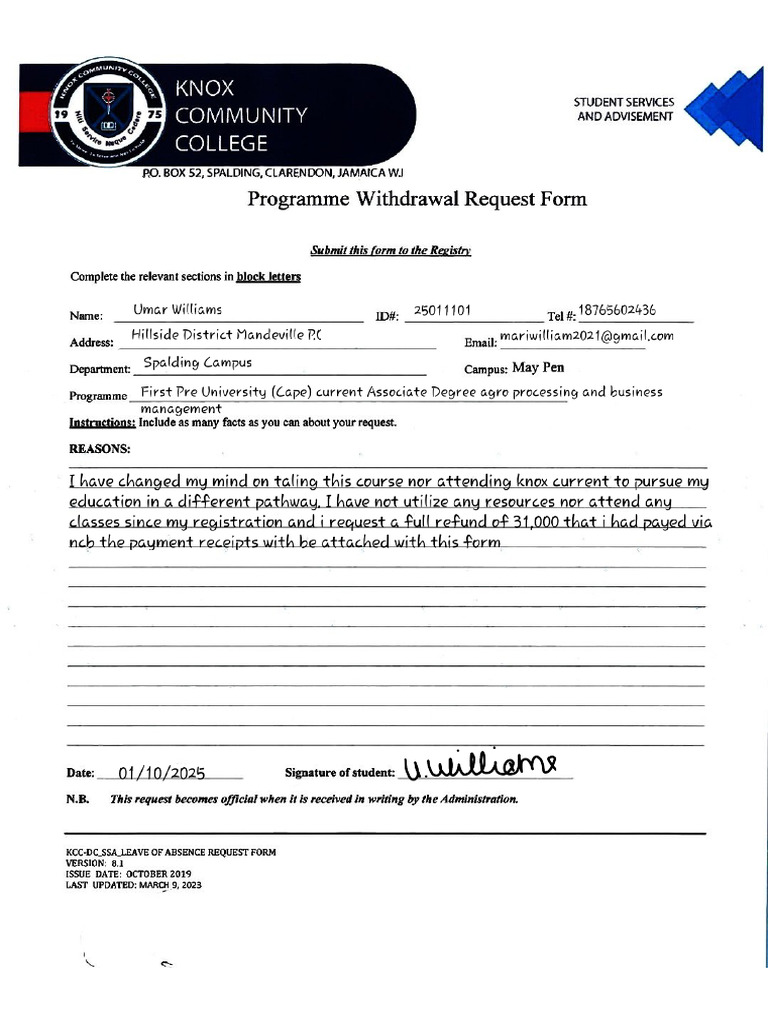 Withdrawal Form | PDF