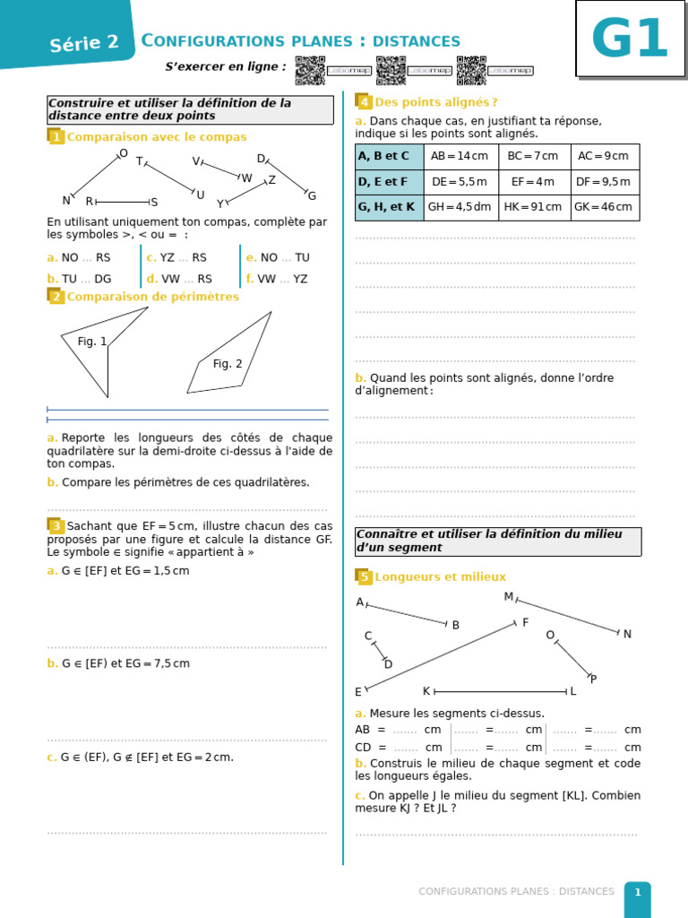 Distance entre points en géométrie plane | PDF