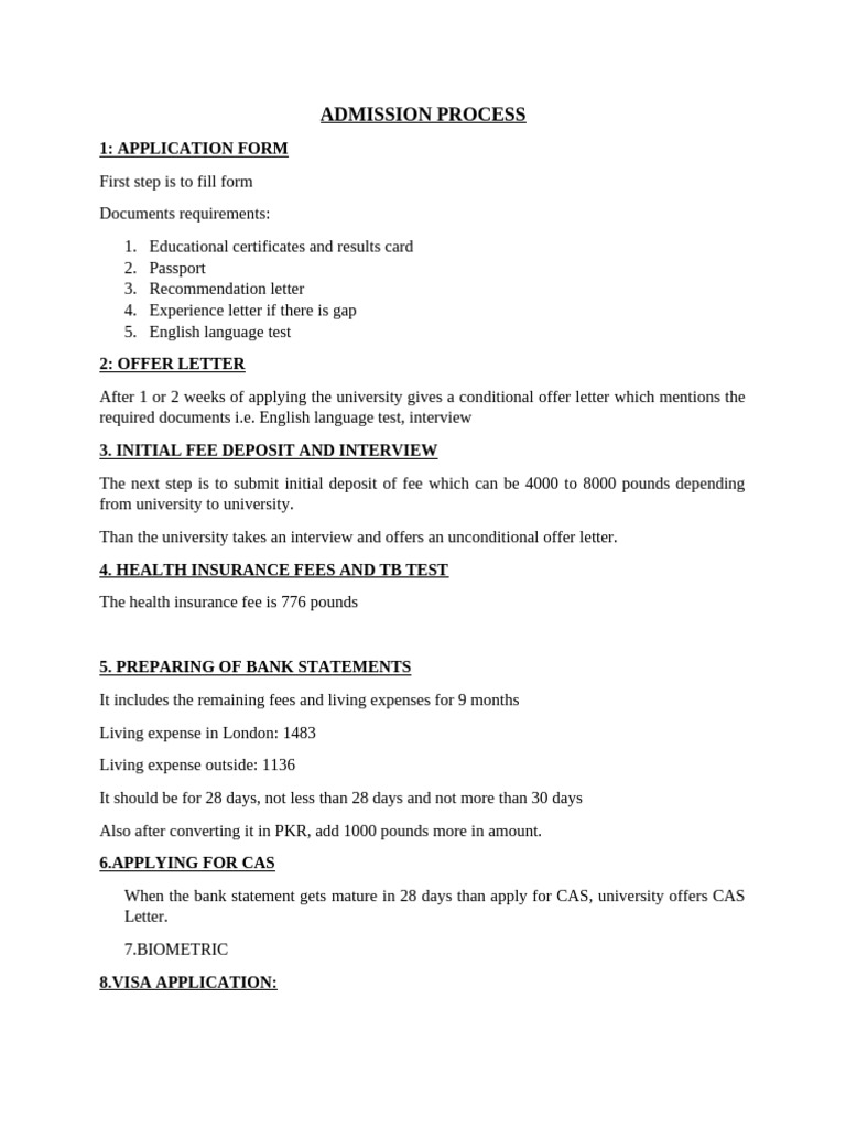 Admission Process | PDF