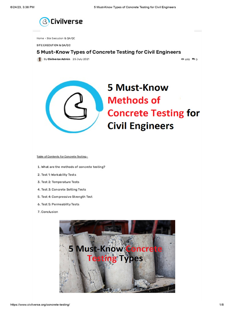 5 Must-Know Types of Concrete Testing For Civil Engineers | PDF ...