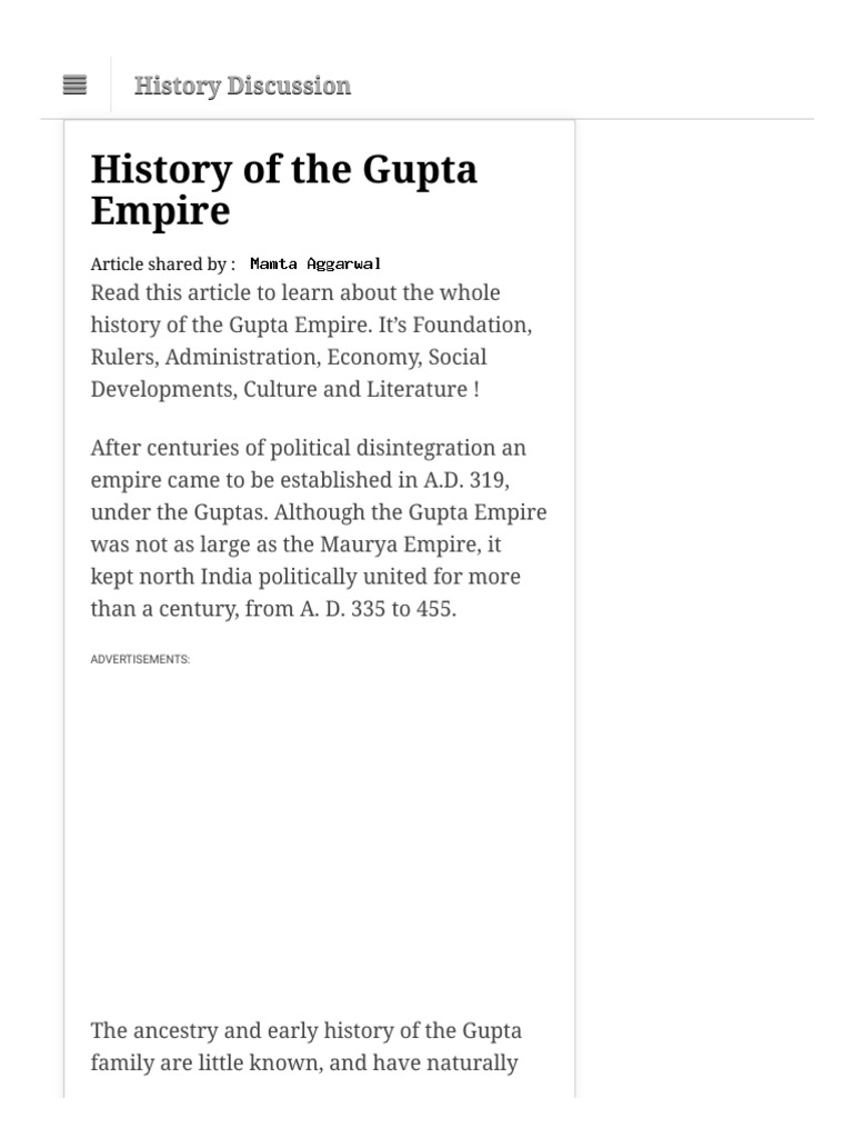 Gupta Empire: History and Rulers | PDF